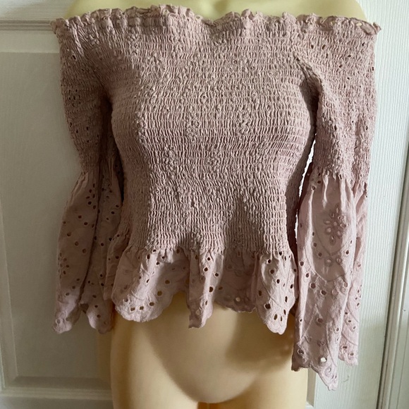Express | Tops | Express Light Pink Smocked Top | Poshmark